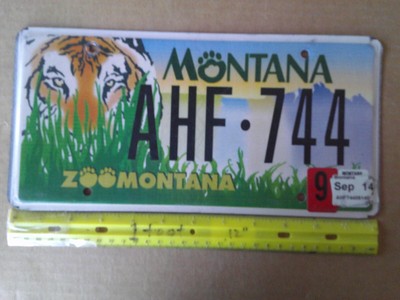 License Plate, Montana, Zoo Montana, AHF - 744, For the TIGER in you ...