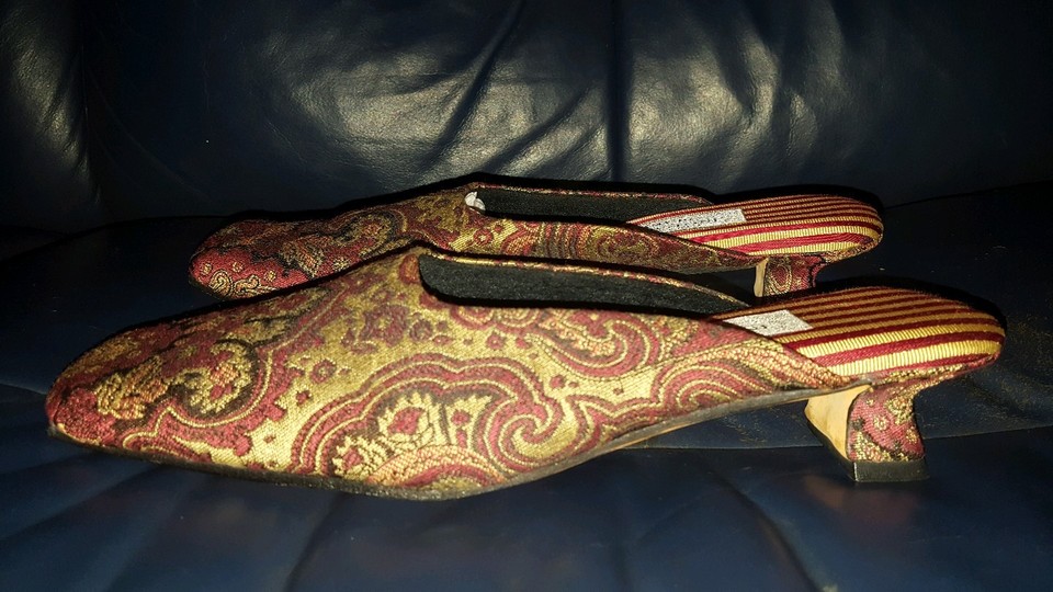 Aladdin Slippers AMY JO GLADSTONE handmade couture Paisley Damask ...