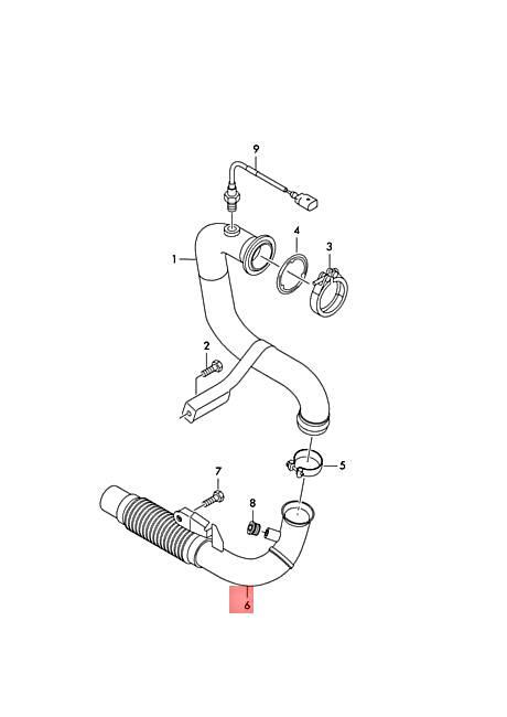 VW DIESEL-INDUSTRIE-MOTORE 028 069 2X0 CONNECTING PIPE 2X0253095 NO ...
