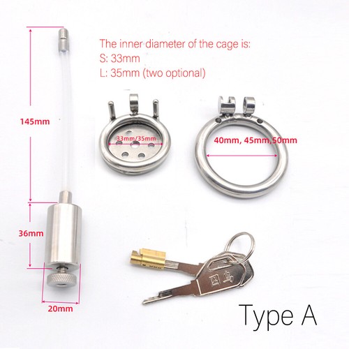 New Sissy Negative Chastity Cage Metal Cages Binding Lock with Tube ...