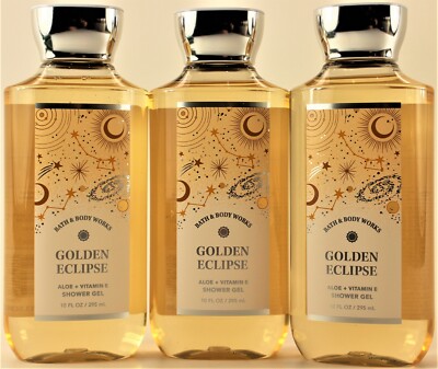 QTY 3 - Bath & Body Works GOLDEN ECLIPSE Body Wash Shower Gel Shampoo ...