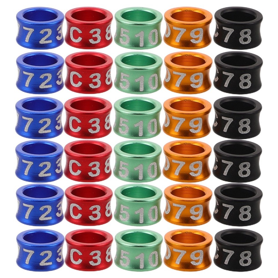 50 Pcs Parrot Leg Bands Foot Bird Rings Doves Identification Animal ...
