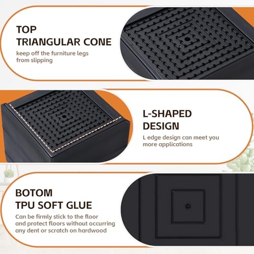 Bed Furniture Risers, Adjustable Raise Blocks, 3 inch -4 Pack, Square ...