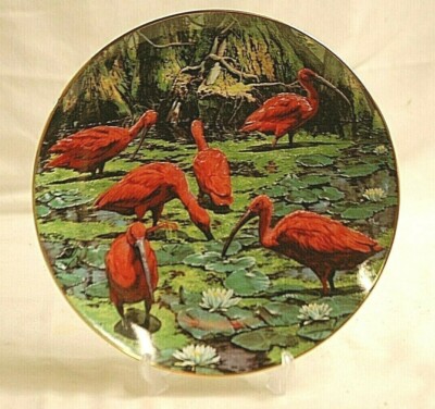 Scarlet Ibis The Exotic Birds of Tropique 1982 Plate Royal Cornwall ...