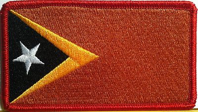 EAST TIMOR Flag Military Patch W/ VELCRO® Brand Fastener Red Border #14 ...