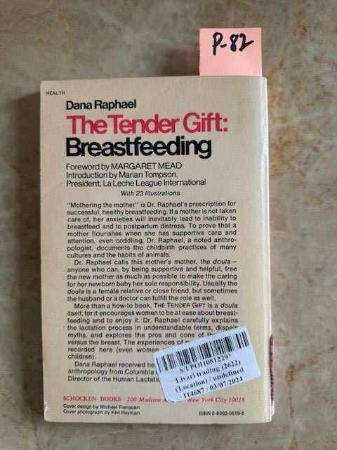 The Tender Gift: Breastfeeding - Paperback, by Raphael Dana ...