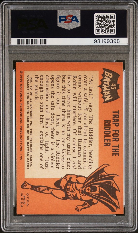 PSA 7 Trap For The Riddler RC Rookie Card #45 1966 Topps Batman Card ...