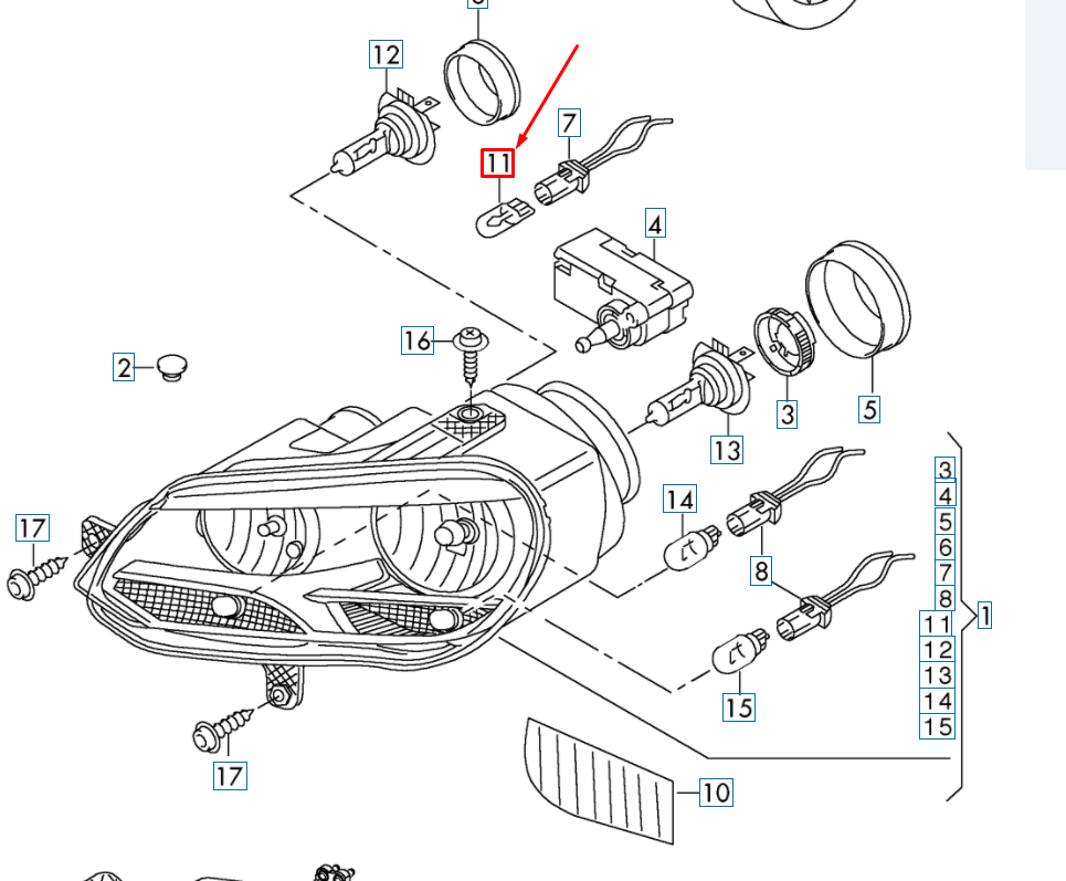 Volkswagen EOS Front Side Lights Longlife Bulb 5W N0177535 NEW | eBay