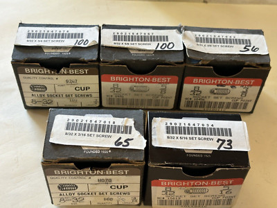 Huge Lot of 394 Brighton's Best 8-32 Set Screws New - Lengths in ...