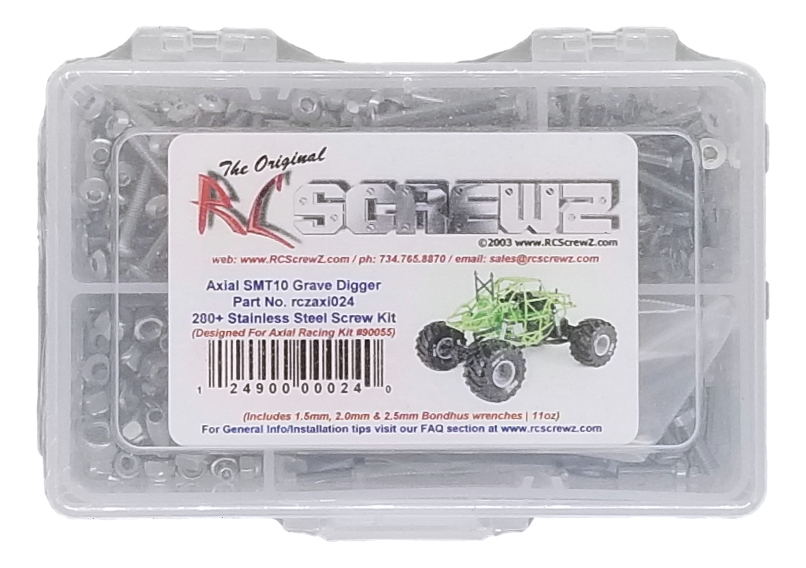 RCScrewZ Axial SMT Grave Digger MT (#90055) Stainless Steel Screw Kit ...