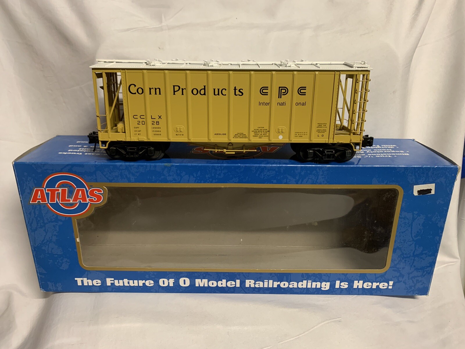 ATLAS O 3-RAIL CORN PRODUCTS GATX AIRSLIDE COVERED HOPPER CAR! O SCALE ...