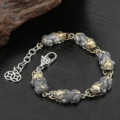 Good Feng Shui Black Pixiu Bead Bracelet Wealth Chain Jewelry Gift ...