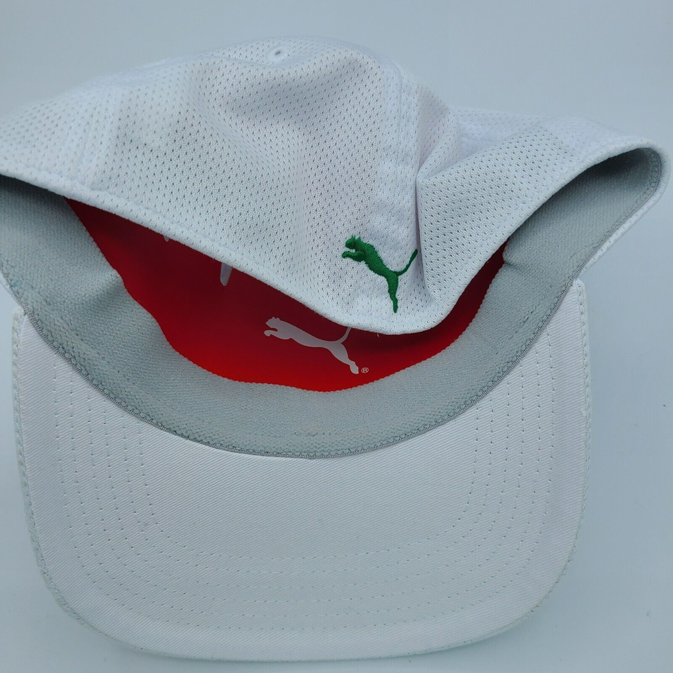 PUMA Men's Flex Fit Baseball Hat Cap Size L/XL White Red Green Puma ...