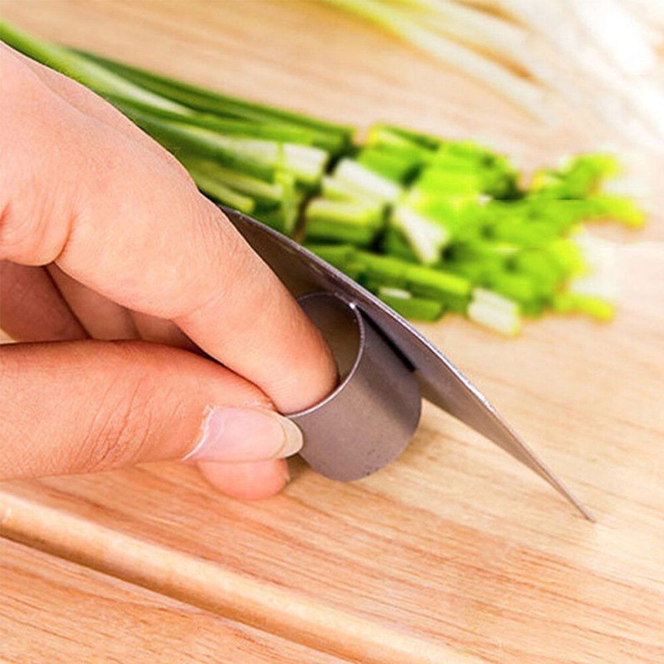Kitchen Finger Hand Protector Guard Stainless Steel Chop Slice Shield ...