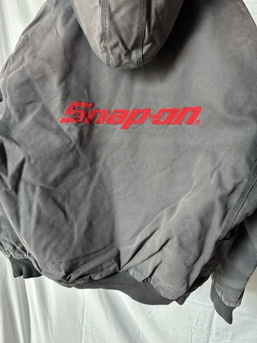 Snap On Tools RA Hooded Jacket Sz XL Gray Mechanics Heavyweight Canvas ...