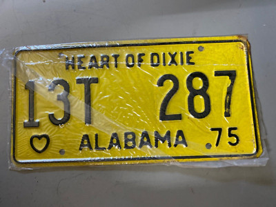 Vintage 1975 Alabama License Plate 13T 287 | eBay