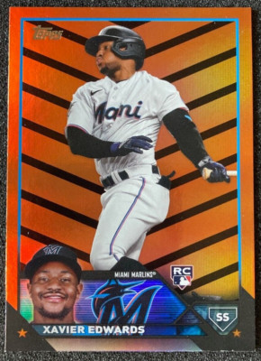 2023 Topps Update #US296 Xavier Edwards RC Rookie ORANGE BLACK FOIL ...
