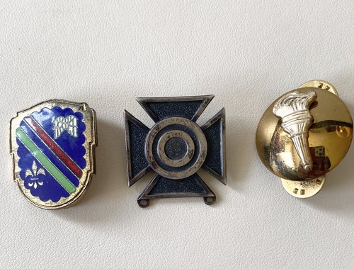WW2 US Army Badge Set 3 Sharpshooter (Sterling) Flaming Torch 160th ...