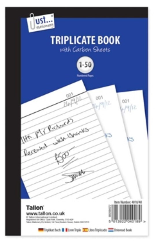 A5 Triplicate Book Receipts Bills Invoices Carbon Copy Sheets 50 ...