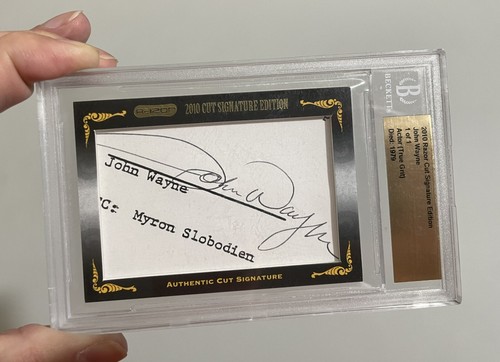 2010 Razor John Wayne Signed Autograph Auto Cut Signature 1/1 BECKETT ...