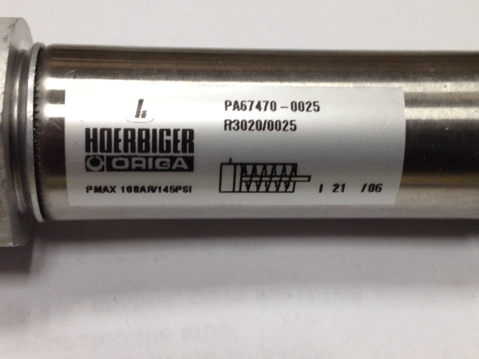 Hoerbiger Origa PA67470-0025, Air Cylinder, 25mm Stroke, New-Old-Stock ...