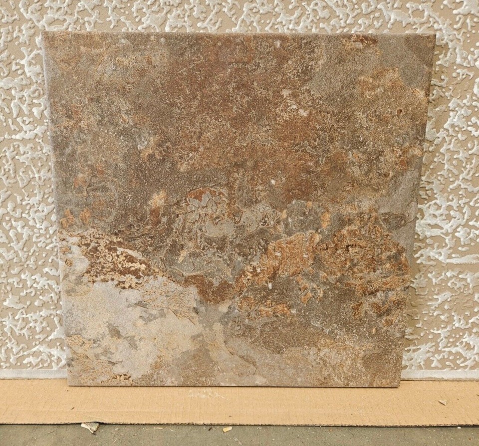 30m2 Country Farmhouse Multicolour Slate Effect Non-slip Tiles, 12mm ...