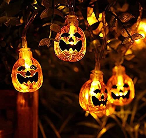 Halloween Decoration Lights 21ft Led Pumpkin String Lights 30 Led Battery Powere | eBay