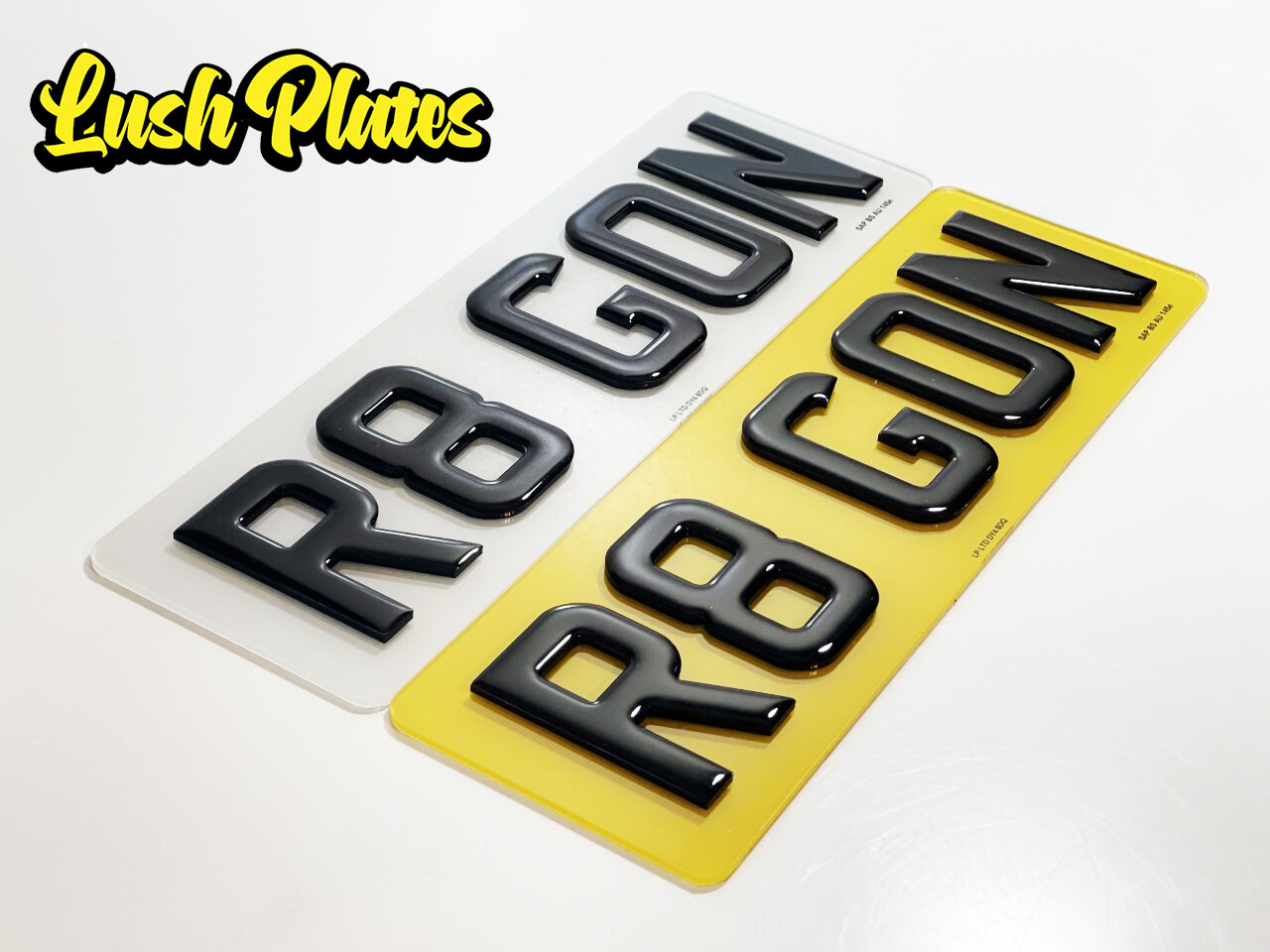 SHORT SMALL 4D 3D Gel Number Plates Road Legal FRONT & REAR 7 6 5 4 3 ...