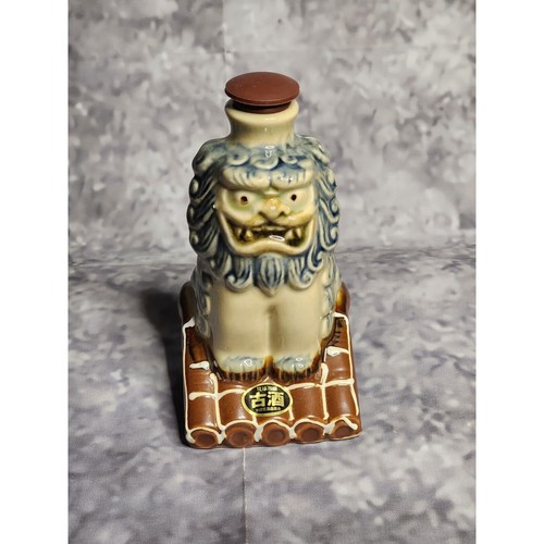 Japanese Sake Ryukyu Awamori Ceramic Bottle Shishimai Shisa Kagura Foo ...