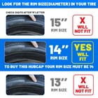 14in 4PCS Wheel Hub Caps Cover Replacements R14 Tire & Steel Rim Black ...