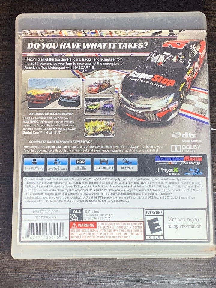 NASCAR 15 Sony PlayStation 3 PS3 2015 Racing Game | eBay