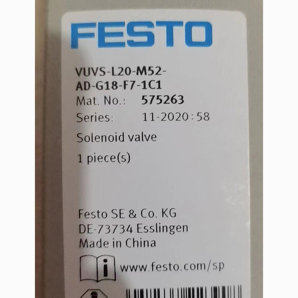 1PC New FESTO VUVS-L20-M52-AD-G18-F7-1C1 575263 Solenoid Valve Free ...