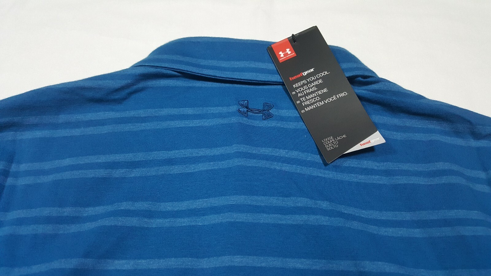Under Armour Mens Casual / Golf Shirt 1323455-417 stripe blue | eBay