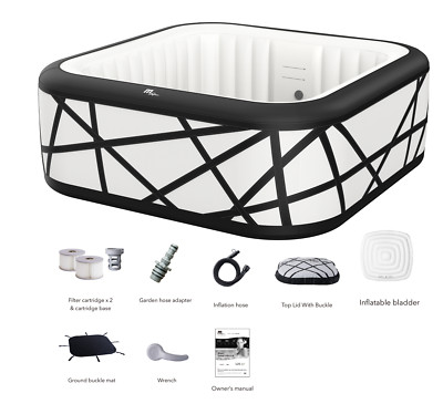 MSPA Hot Tub Soho Spa 6 Person Inflatable Bubble Garden Pool Square ...