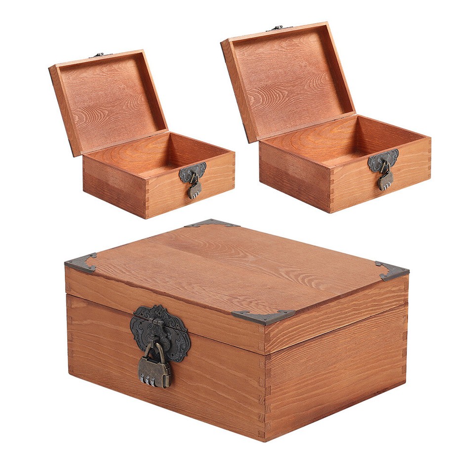 Decorative Wooden Jewellery Trinket Box Keepsake Storage Organiser Gift ...