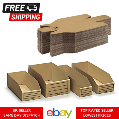 Corrugated Cardboard Storage Bins, Cardboard Tote Shelf Boxes Storage ...