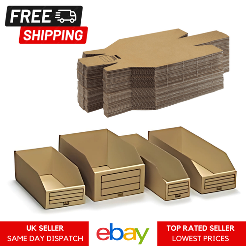 Corrugated Cardboard Storage Bins, Cardboard Tote Shelf Boxes Storage ...