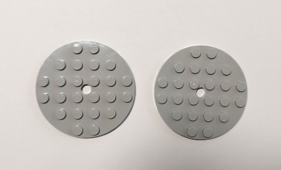 2 Stück Lego 11213 6x6 Platte Rund mit Loch – Light Bluish Gray – NEU ...