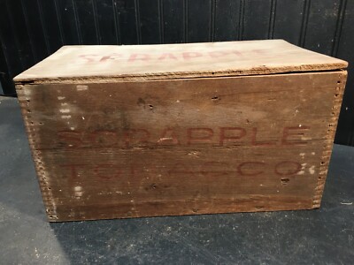 Antique Scrapple Tobacco Wood Box Crate lid Dove Tail Corners 13in x ...