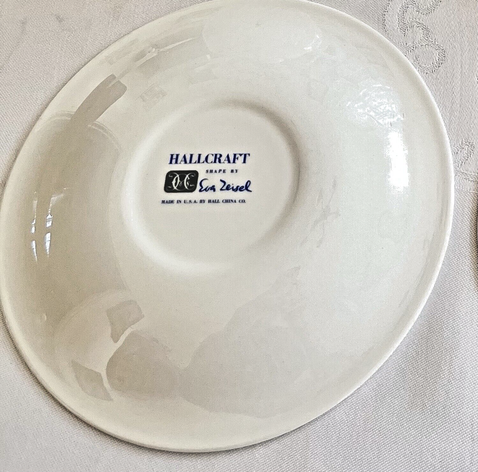 HARLEQUIN HALLCRAFT EVA ZEISEL 6 CUPS & SAUCERS ATOMIC AGE EUC MID ...