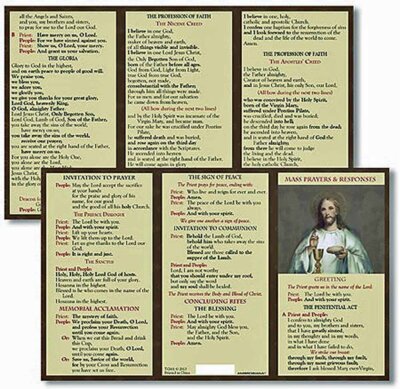 Catholic Mass Prayer and Responses Pocket Card | eBay