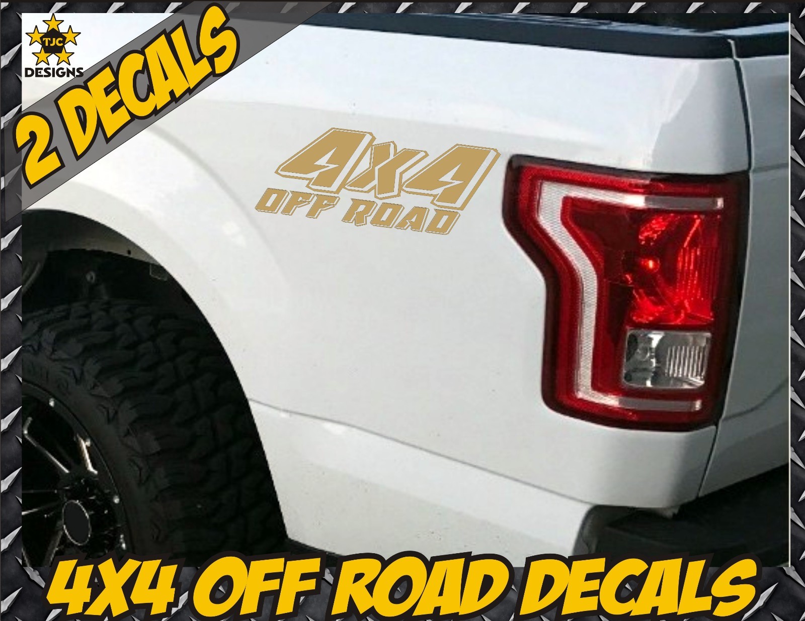 4x4 OFF ROAD Truck Bed Decals METALLIC GOLD (Set) Ford F-150 Super Duty ...
