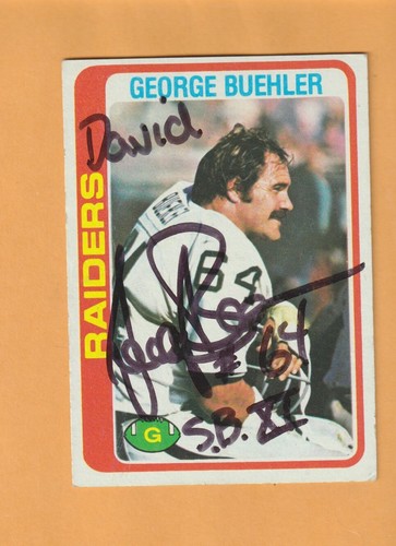 George Buehler Oakland Raiders AUTO Signed 1978 Topps Whittier ...