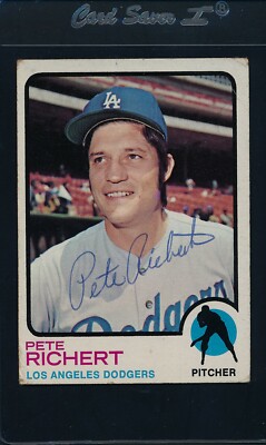1973 Topps #239 Pete Richert Dodgers Signed Auto *31760 | eBay