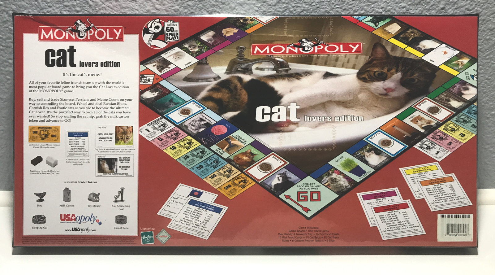 2007 Hasbro Monopoly Cat Lovers Edition Board Game 6 Pewter Tokens for ...