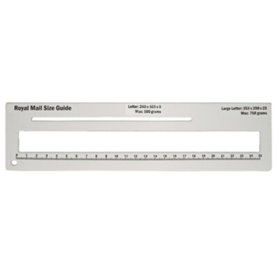Royal Mail Size Guide Charge Guide Ruler Post Office Postage Template ...