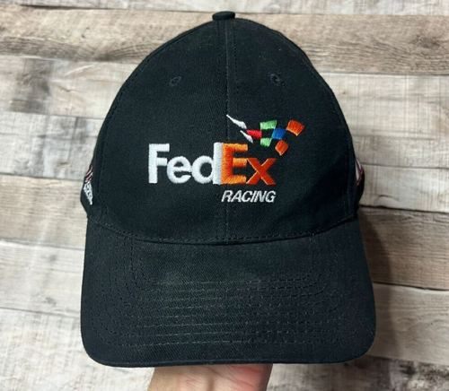 Fedex Racing Hat Adjustable Black Strap Back Denny Hamlin Nascar ...