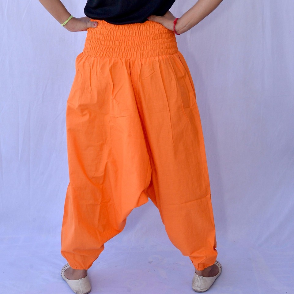 Men & Women Harem Pants Cotton Baggy Yoga Afghani Genie Indian Aladdin ...