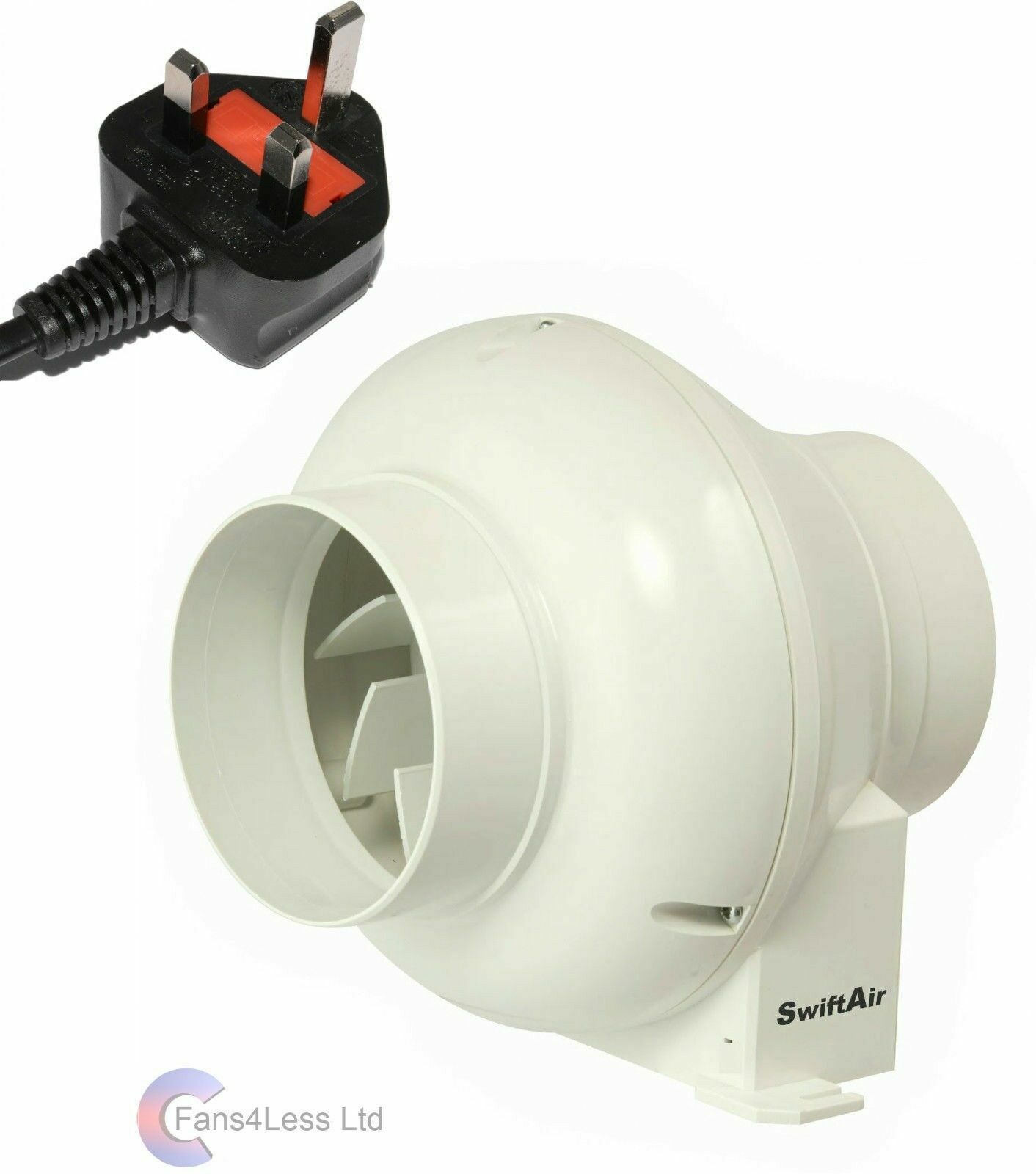 ST100 4" 100mm Inline Bathroom Shower Hydroponics Extractor Fan with UK ...