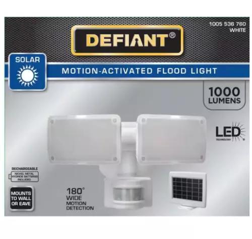 Defiant 180 Degree Outdoor Solar Motion Activated 2 Head LED Flood ...
